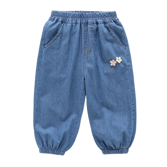 Afdoent Girls Pants Denim Pants Summer Lightweight Soft Loose Fit ...