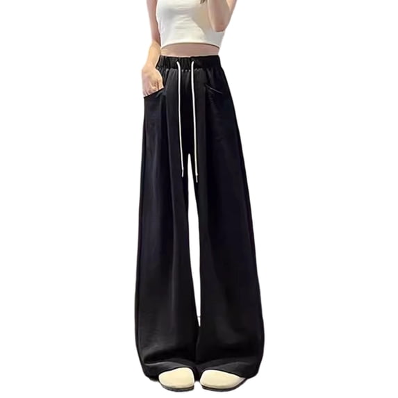 Afdoent Girls Pants High Waist Wide Leg Summer Lightweight Casual ...