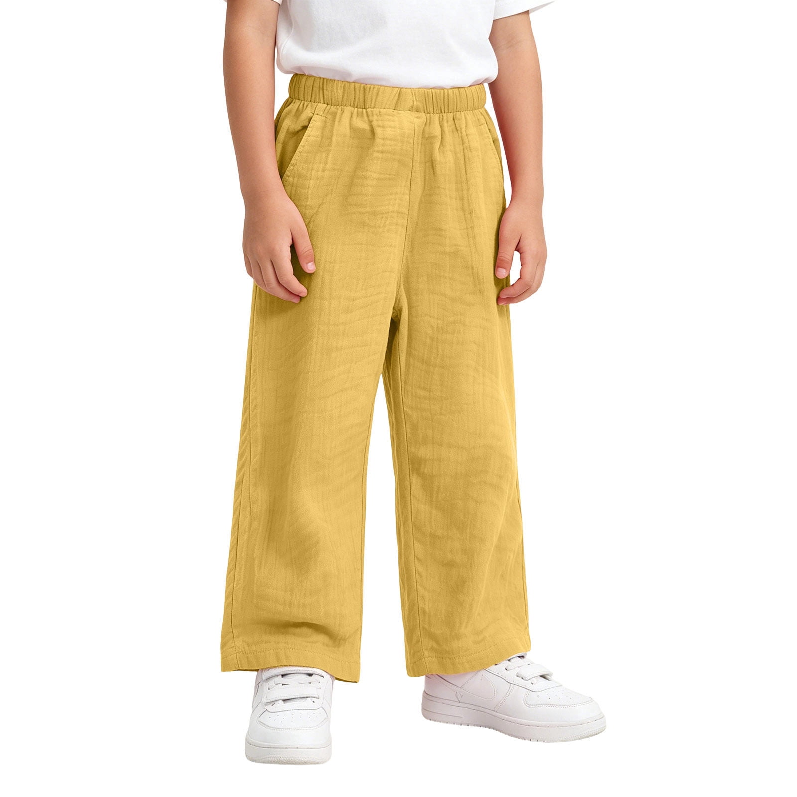 Afdoent Girls Pants Kids Boys And Girls Long Pants Baggy Elastic Waist ...
