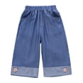 Afdoent Girls Pants Lightweight Girls Denim Pants With Floral Wide Leg ...