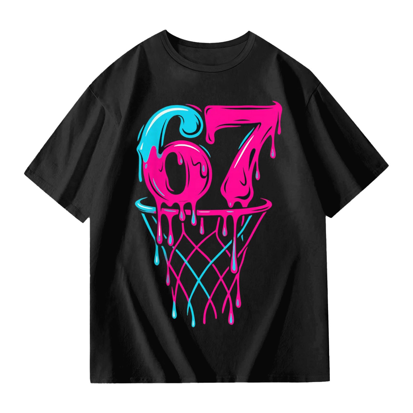 Afdoent Girls Short Sleeve T Shirt Summer Cute Cartoon 67 Funny Number ...
