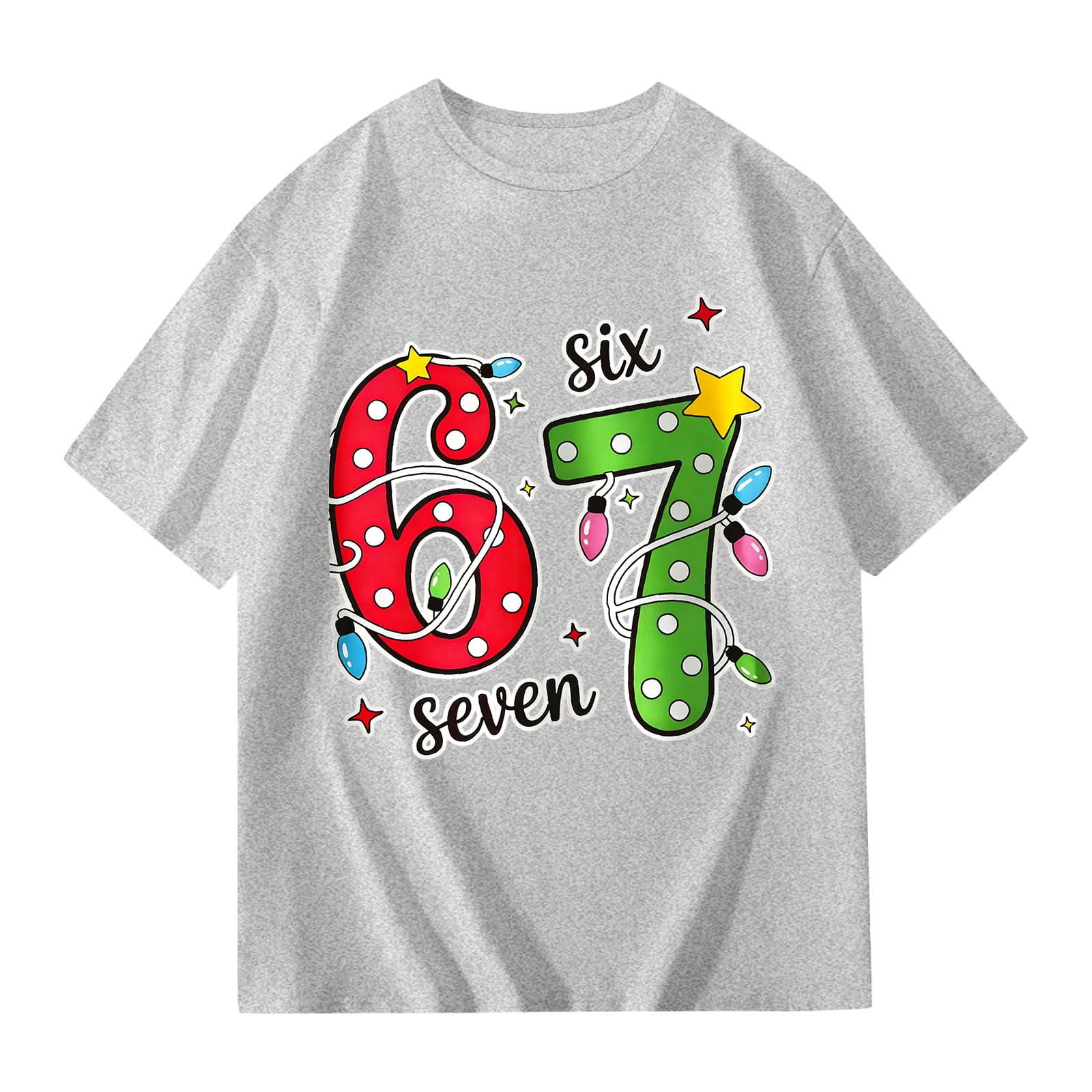 Afdoent Girls Short Sleeve T Shirt Summer Cute Cartoon 67 Funny Number ...