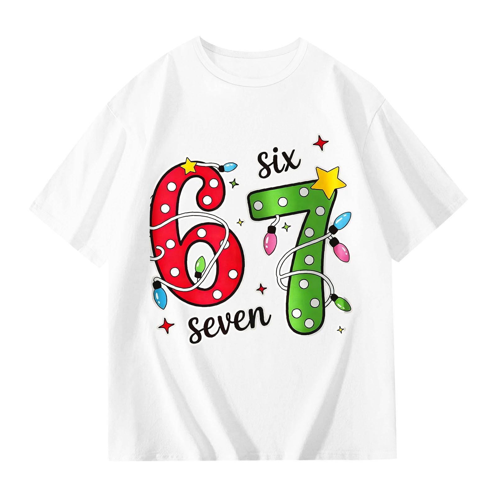 Afdoent Girls Short Sleeve T Shirt Summer Cute Cartoon 67 Funny Number ...