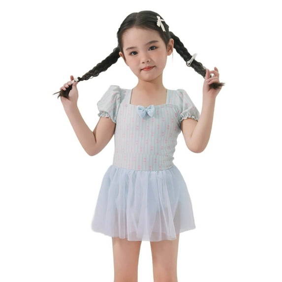 Afdoent Girls Swimsuit One Piece Girls Swimwear Retro Striped Dress ...