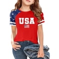 Afdoent Girls T-Shirts 4Th Of July Patriotic Short Sleeve T Shirts ...