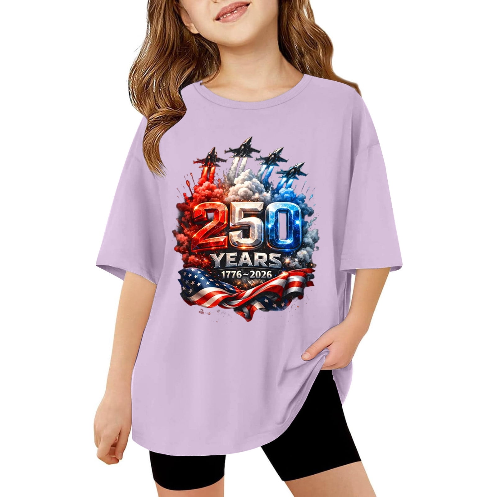 Afdoent Girls T-Shirts 4Th Of July Stylish Graphic Printed For Girls ...