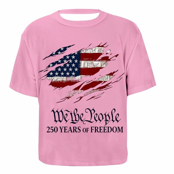 Afdoent Girls T-Shirts Independence Day Casual Summer Short Sleeve Tee ...