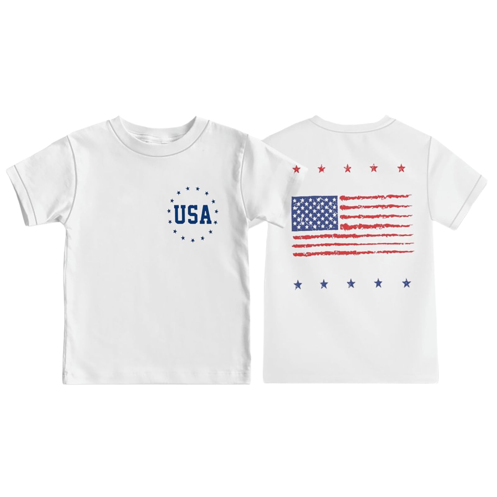 Afdoent Girls T-Shirts Independence Day Fashion Stylish Patriotic Short ...