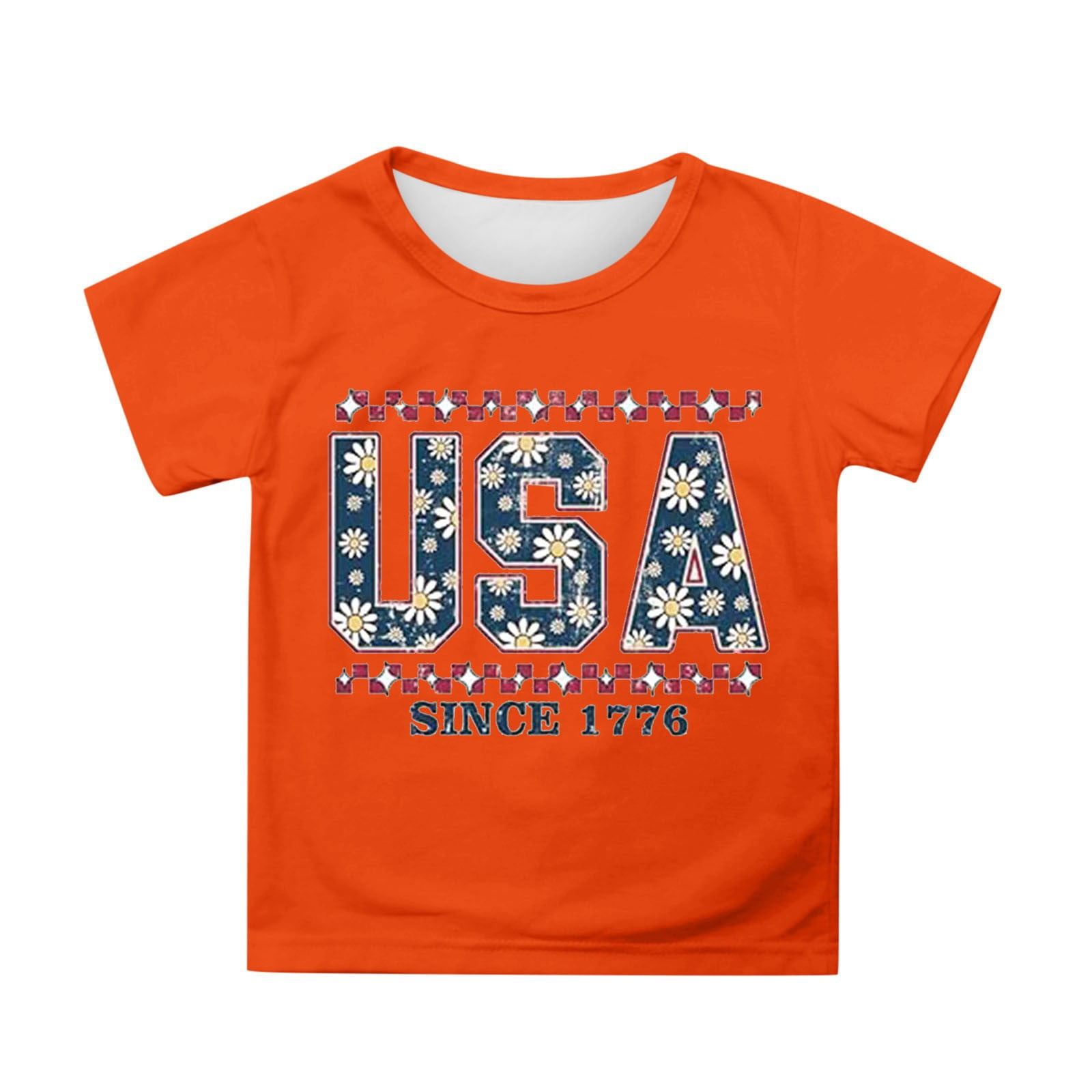 Afdoent Girls T-Shirts Independence Day Printed Comfortable Crew Neck ...