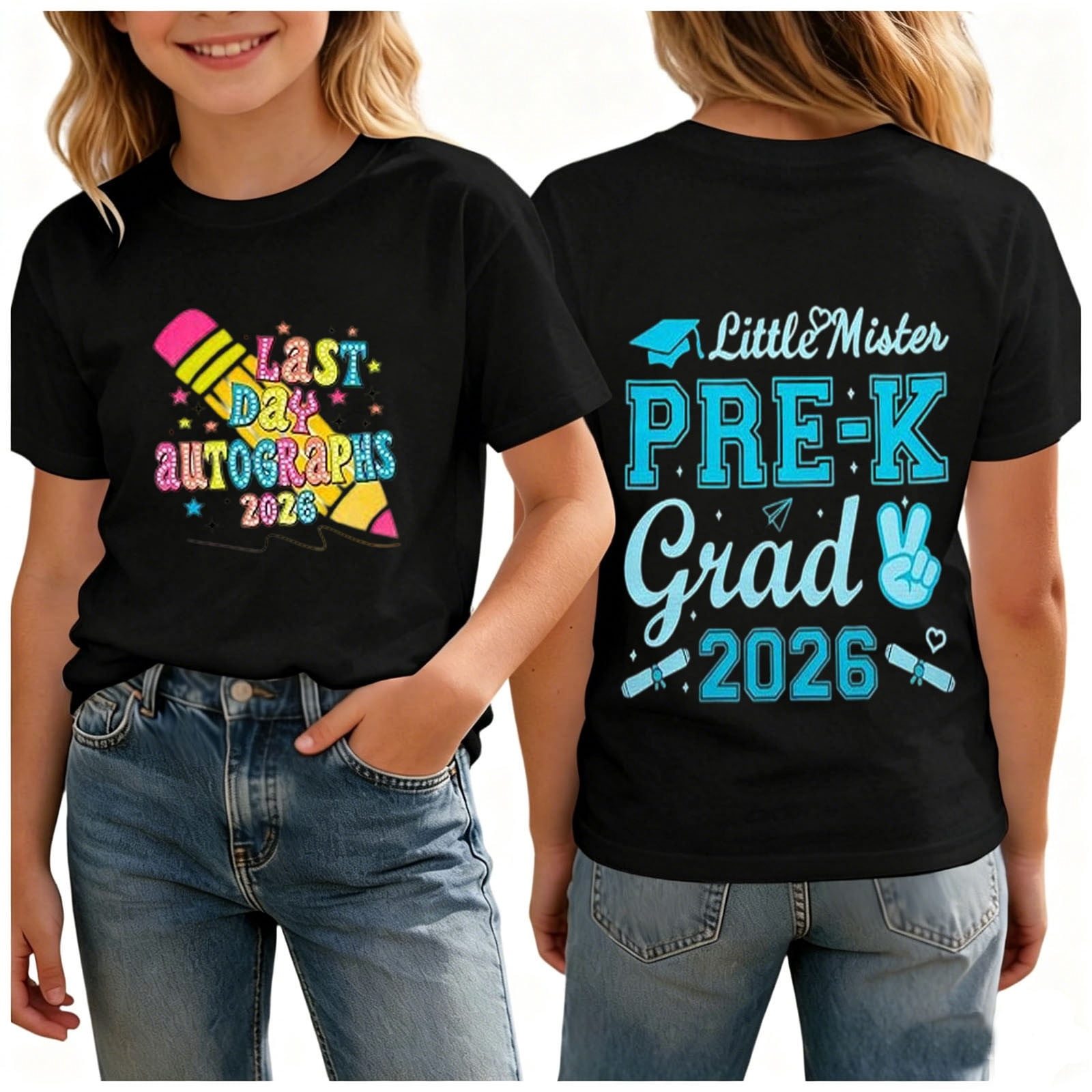 Afdoent Girls T-Shirts Last Day Of School Graduation Theme Graphic ...