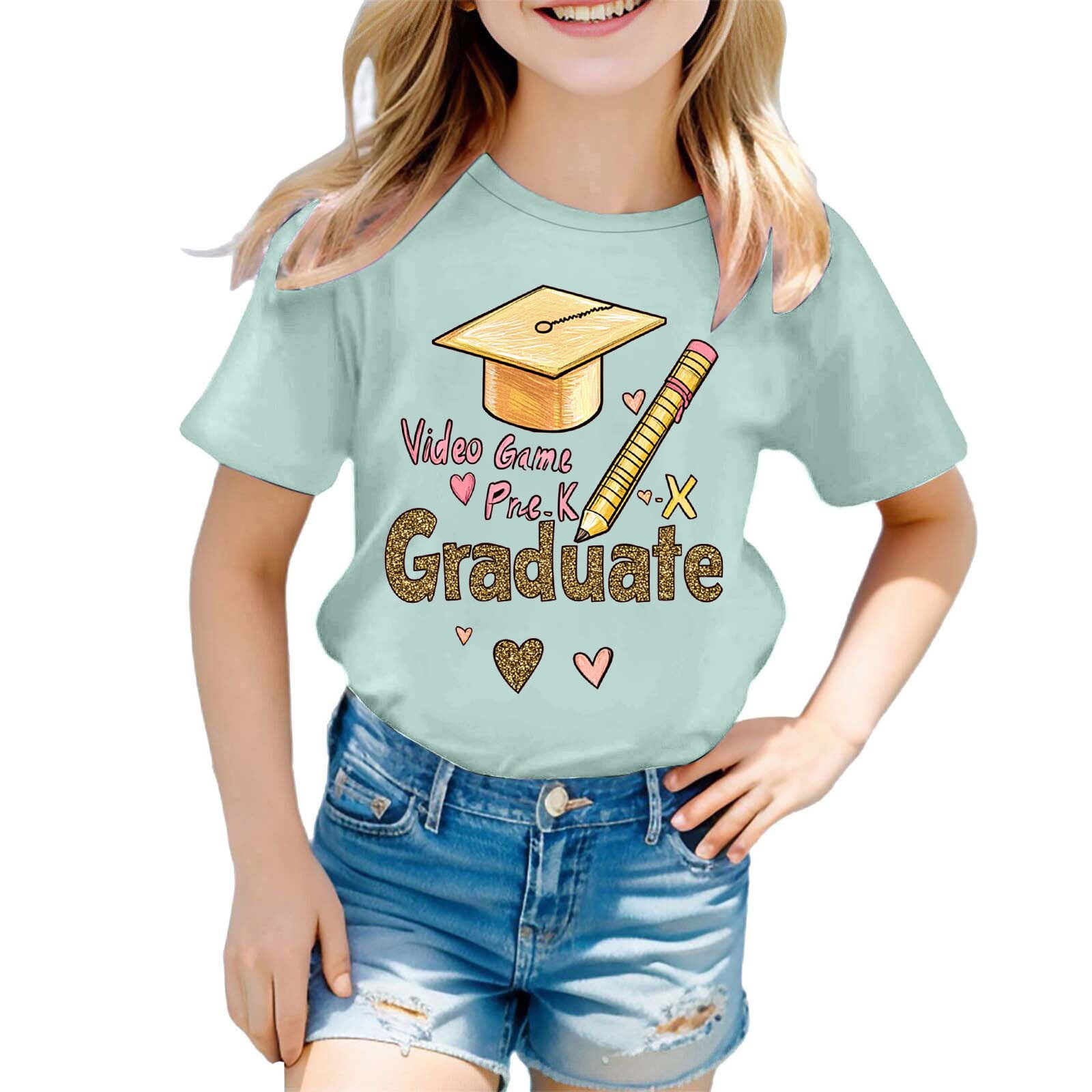 Afdoent Girls T-Shirts Last Day Of School Short Sleeve T Shirt Cute ...