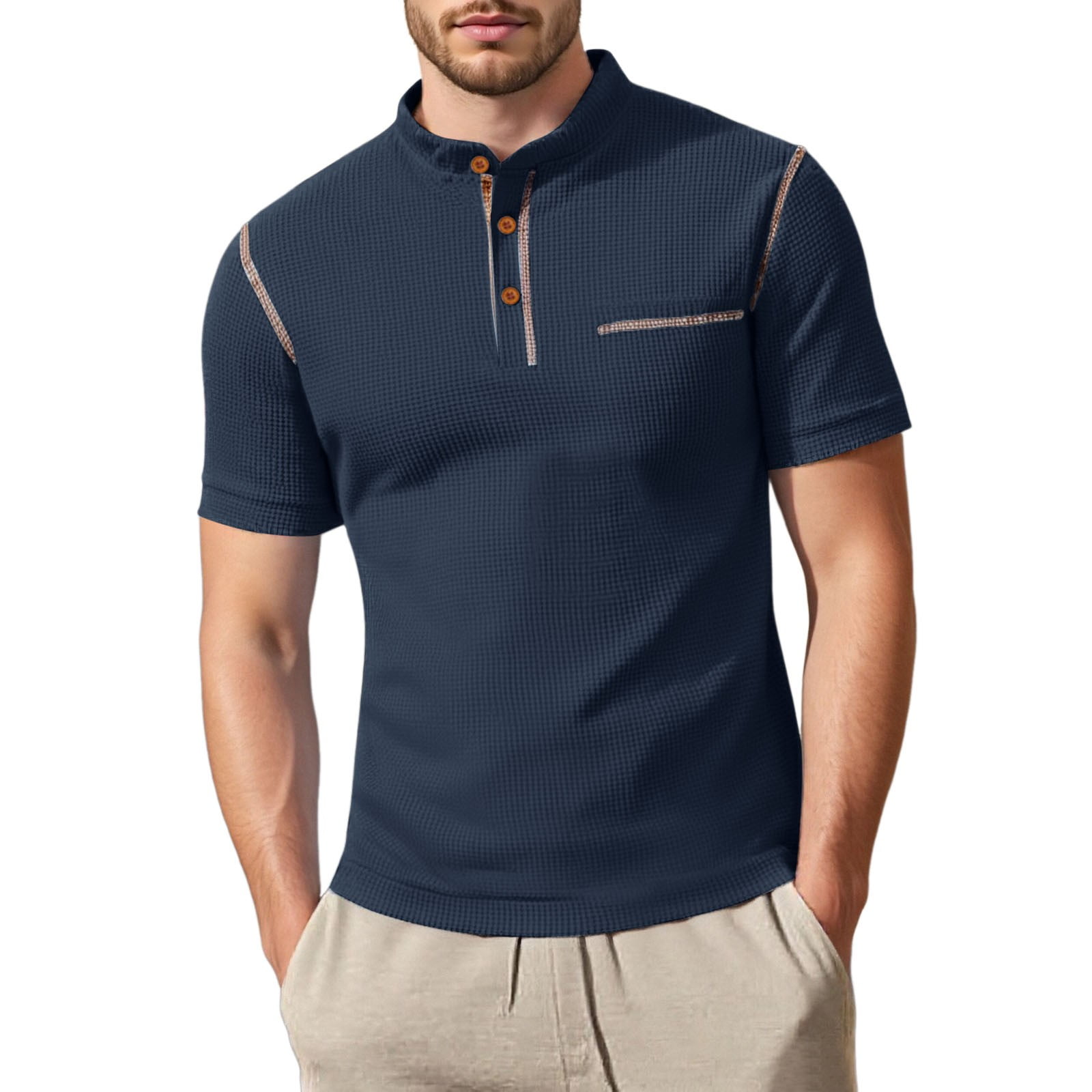 Afdoent Golf Shirts For Men Male Summer Mesh Ice Silk Solid Color Shirt ...