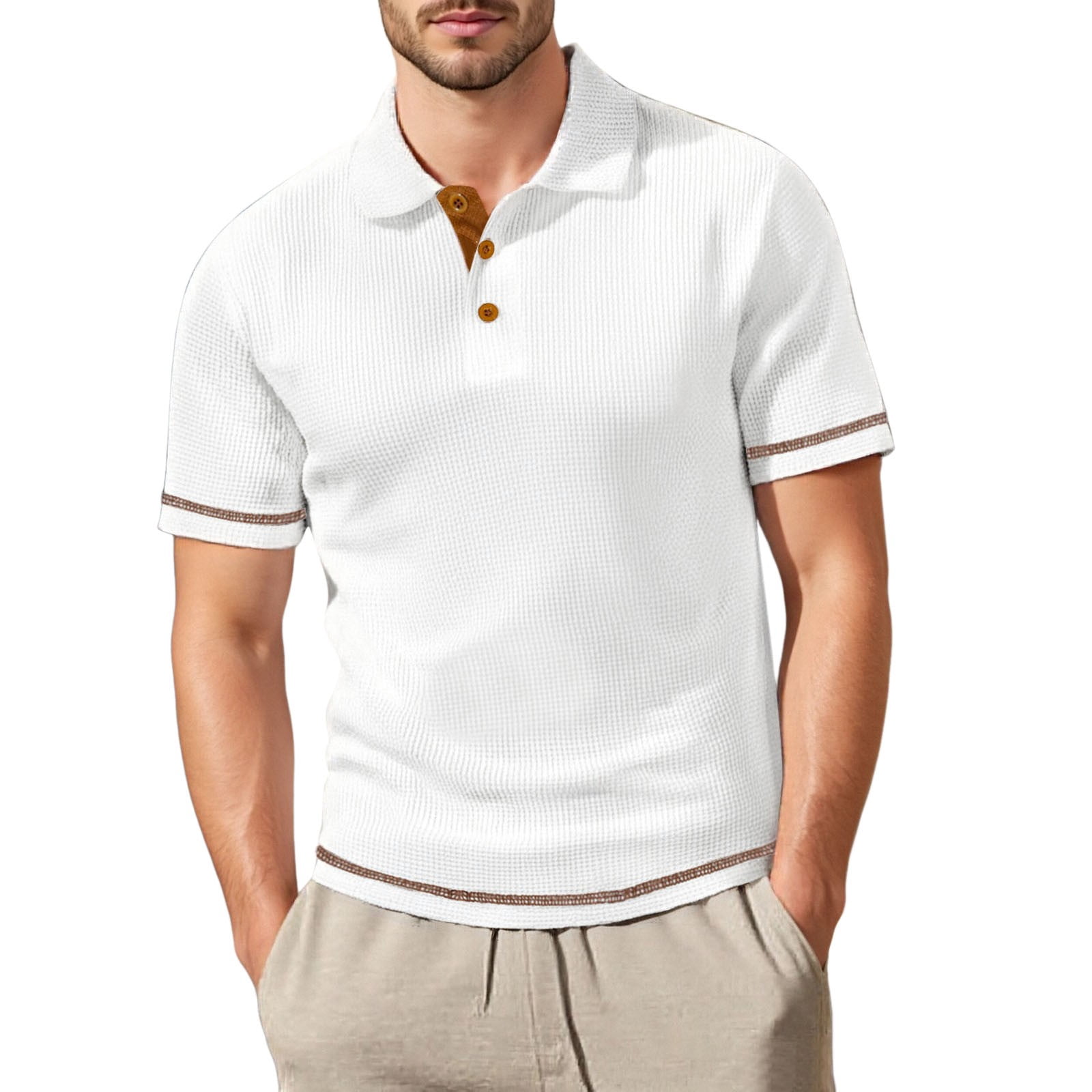 Afdoent Golf Shirts For Men Male Summer Mesh Ice Silk Solid Color Shirt ...