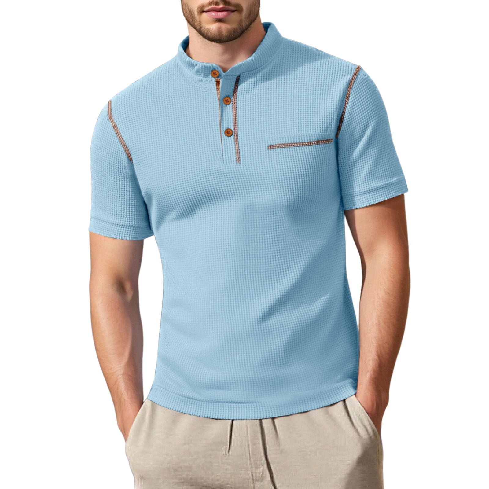 Afdoent Golf Shirts For Men Male Summer Mesh Ice Silk Solid Color Shirt ...