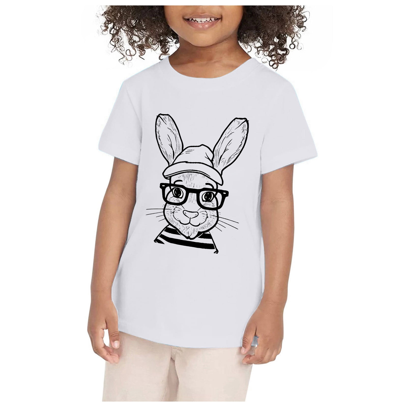 Afdoent Happy Easter Tshirt Kids Bunny Tee Shirt Toddler Boys Girls ...