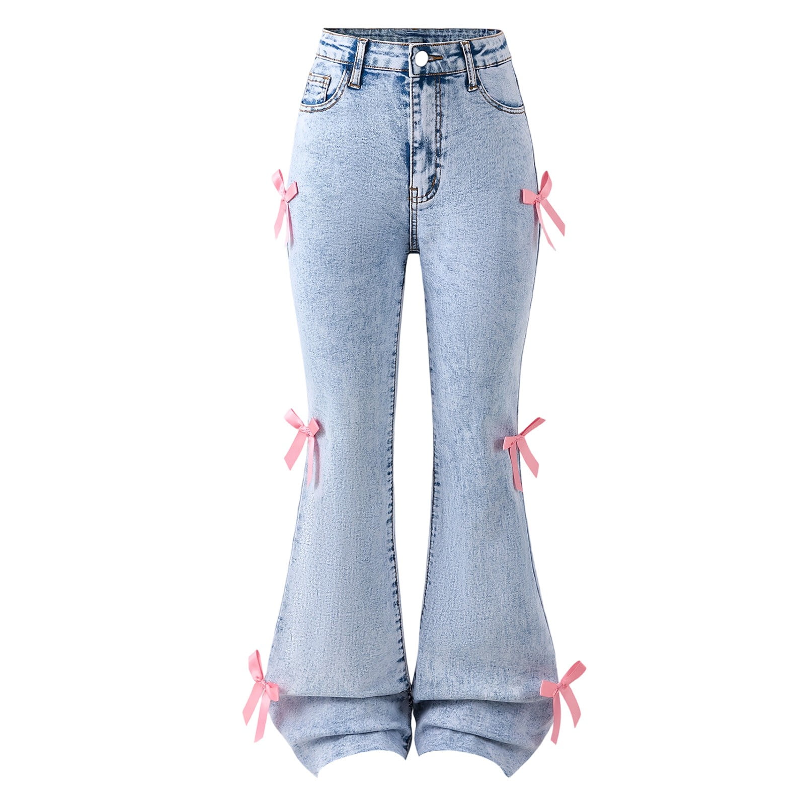 Afdoent Jeans For Girls Stylish Distressed Denim Bottom Pants For Teen ...