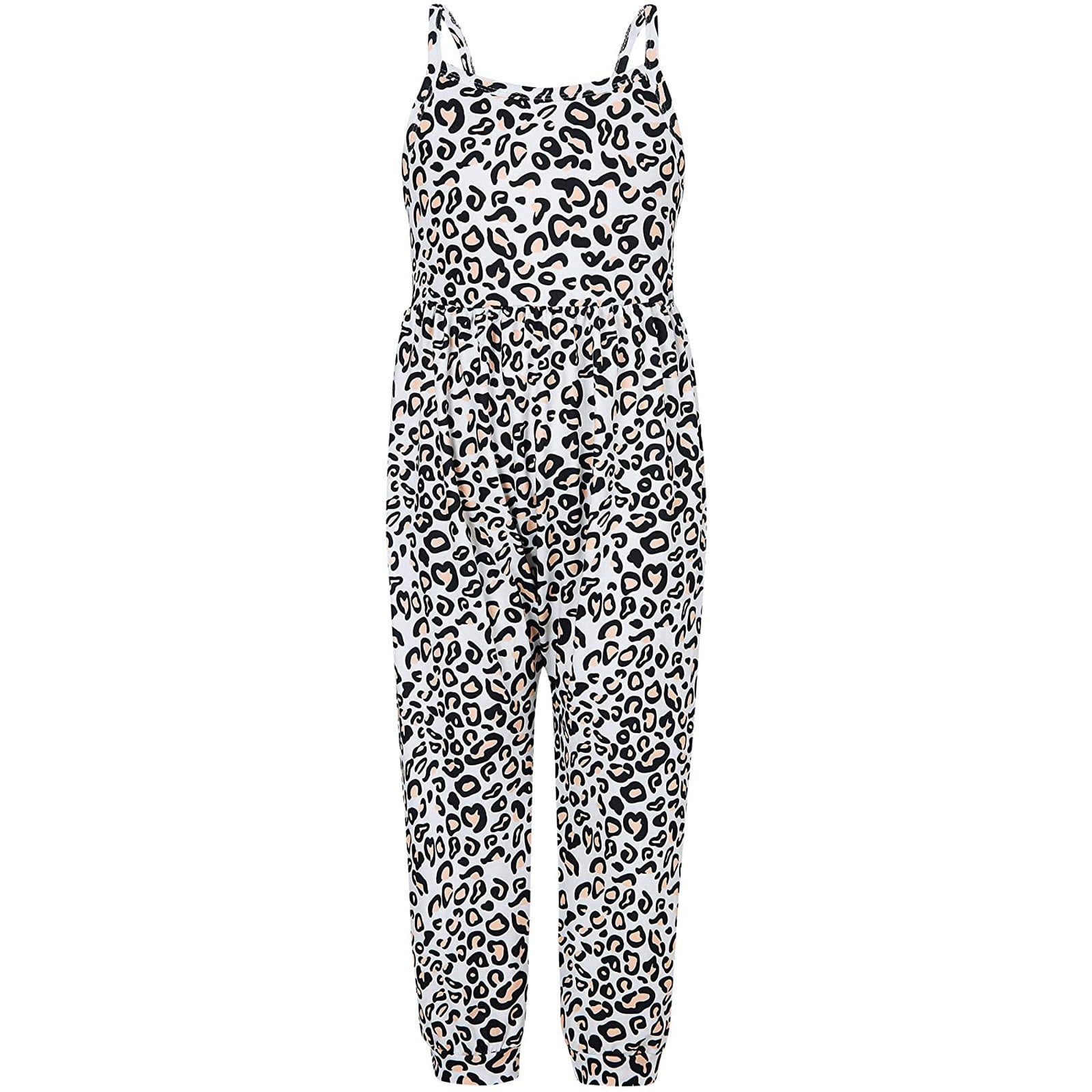 Afdoent Kids Girls Jumpsuit Toddler Baby 1 Piece Leopard Strap Romper ...