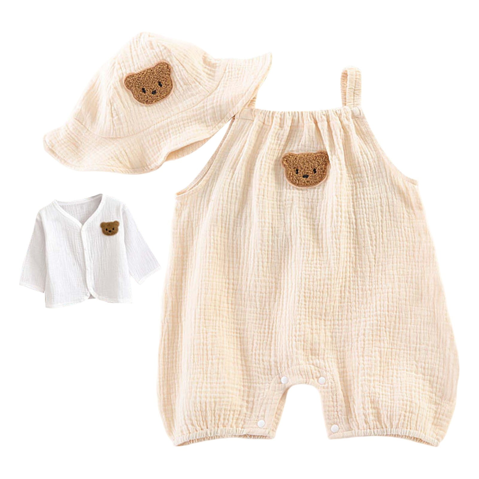 Afdoent Kids Jumpsuits For Boys Girls Kids Baby Summer Collar Short ...
