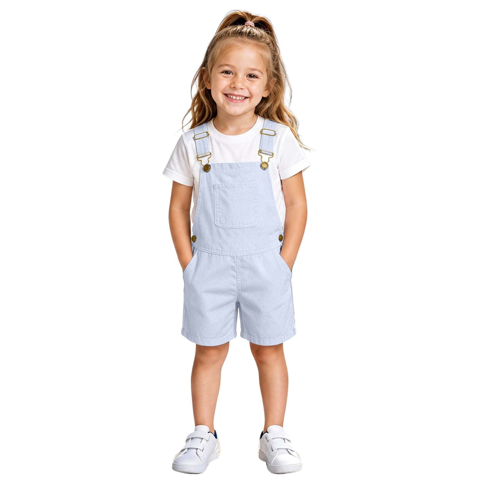 Afdoent Kids Overalls Boys And Girls Unisex Casual Solid Color Romper ...