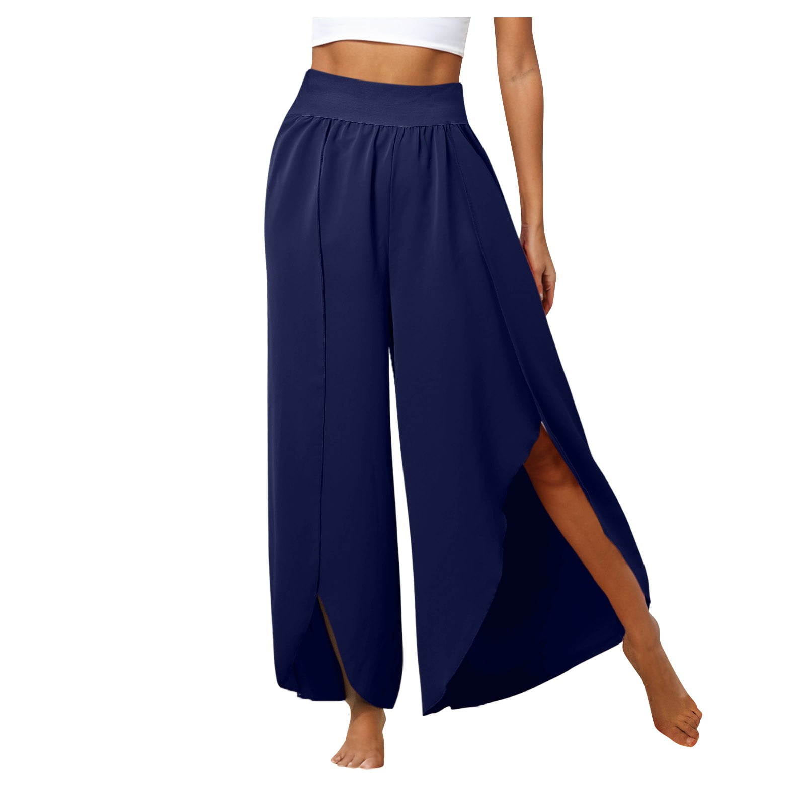Afdoent Leggings For Women Spring Summer New Slit Pants Loose Casual ...