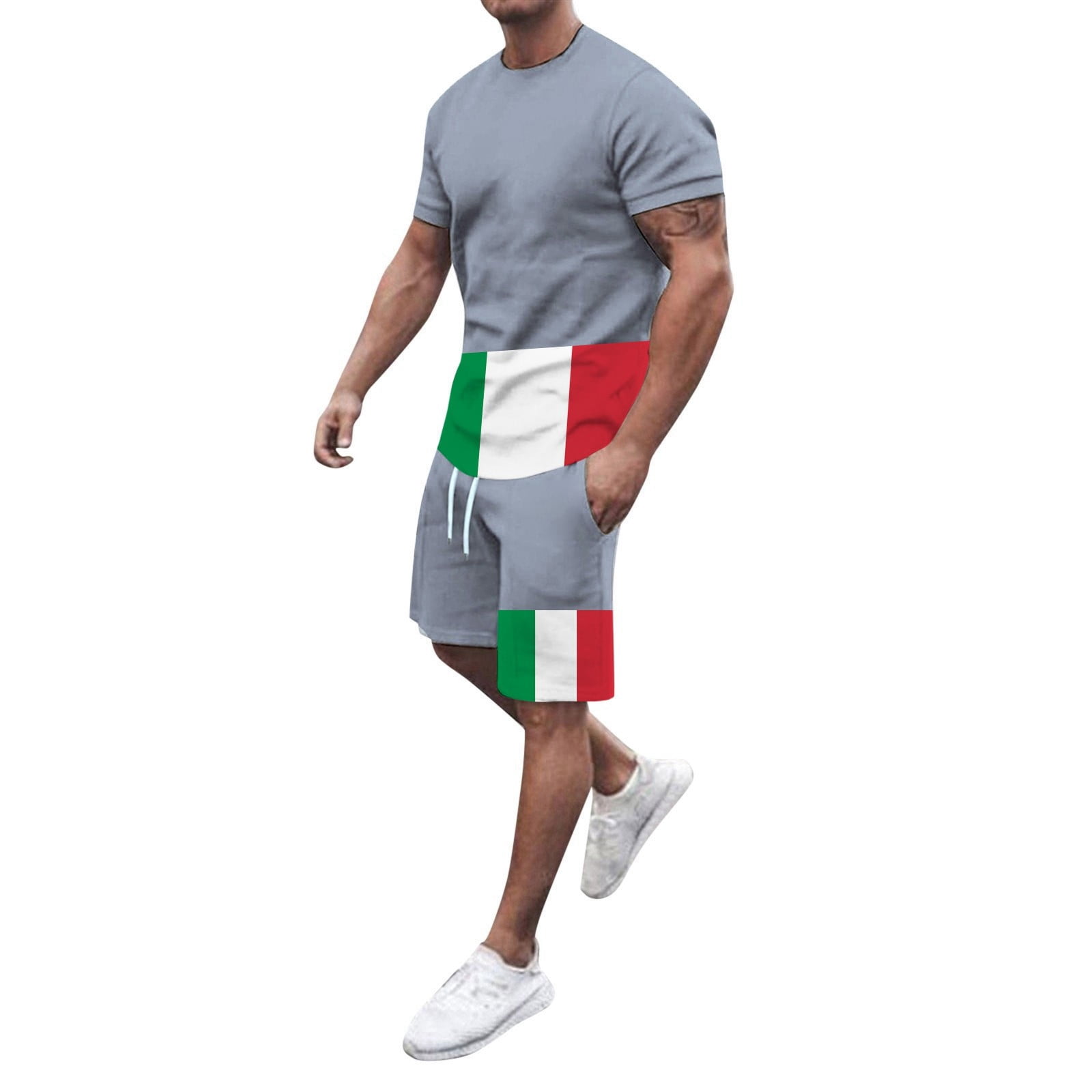 Afdoent Men's 2 Piece Short Set Mens 2 Piece Sports Jogging Suit ...