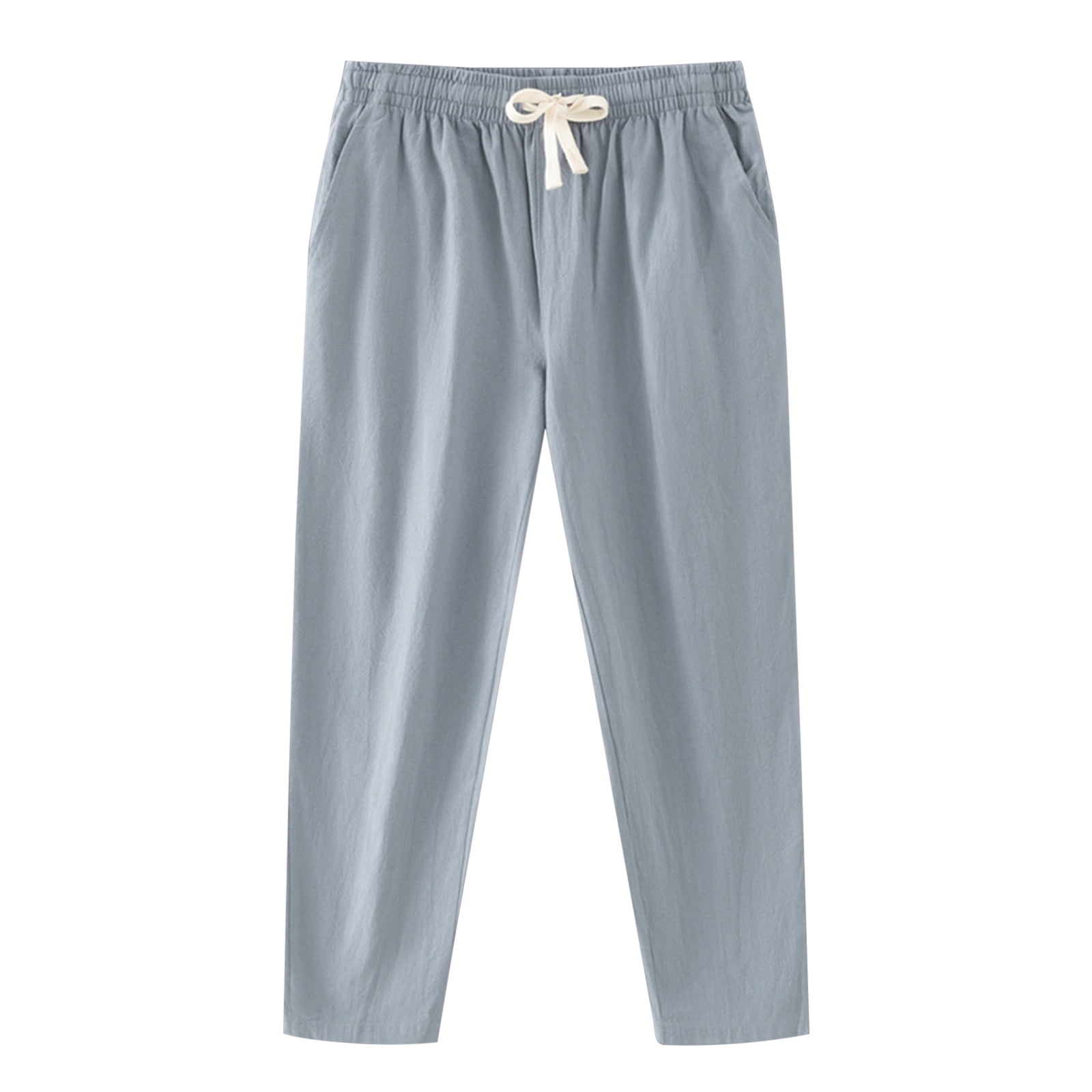 Afdoent Men's Casual Pants Male Retro Pockets Low Waisted Drawstring ...