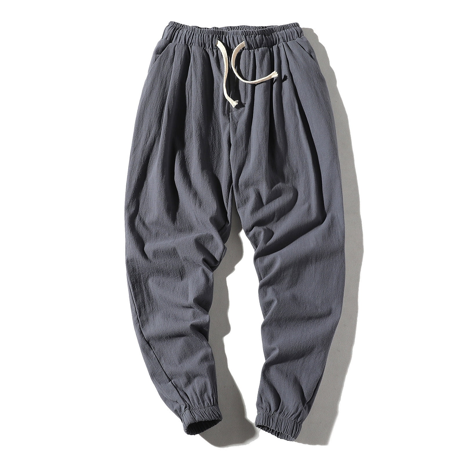 Afdoent Men's Casual Pants Summer Male Solid Color Large Size Loose ...