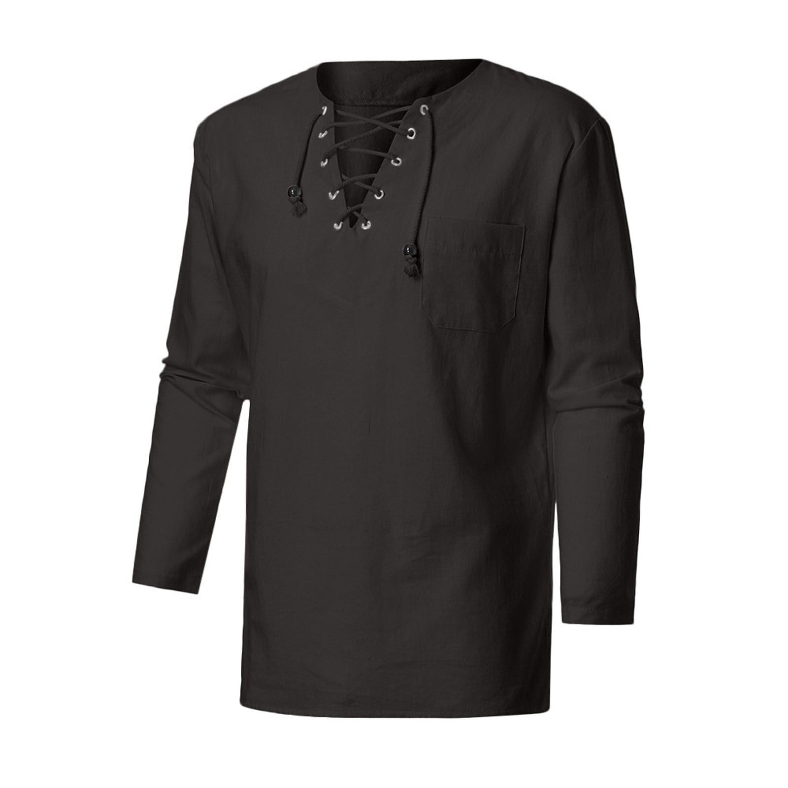 Afdoent Men's Casual Shirts Top Blouse Sleeve Casual Vintage Summer ...