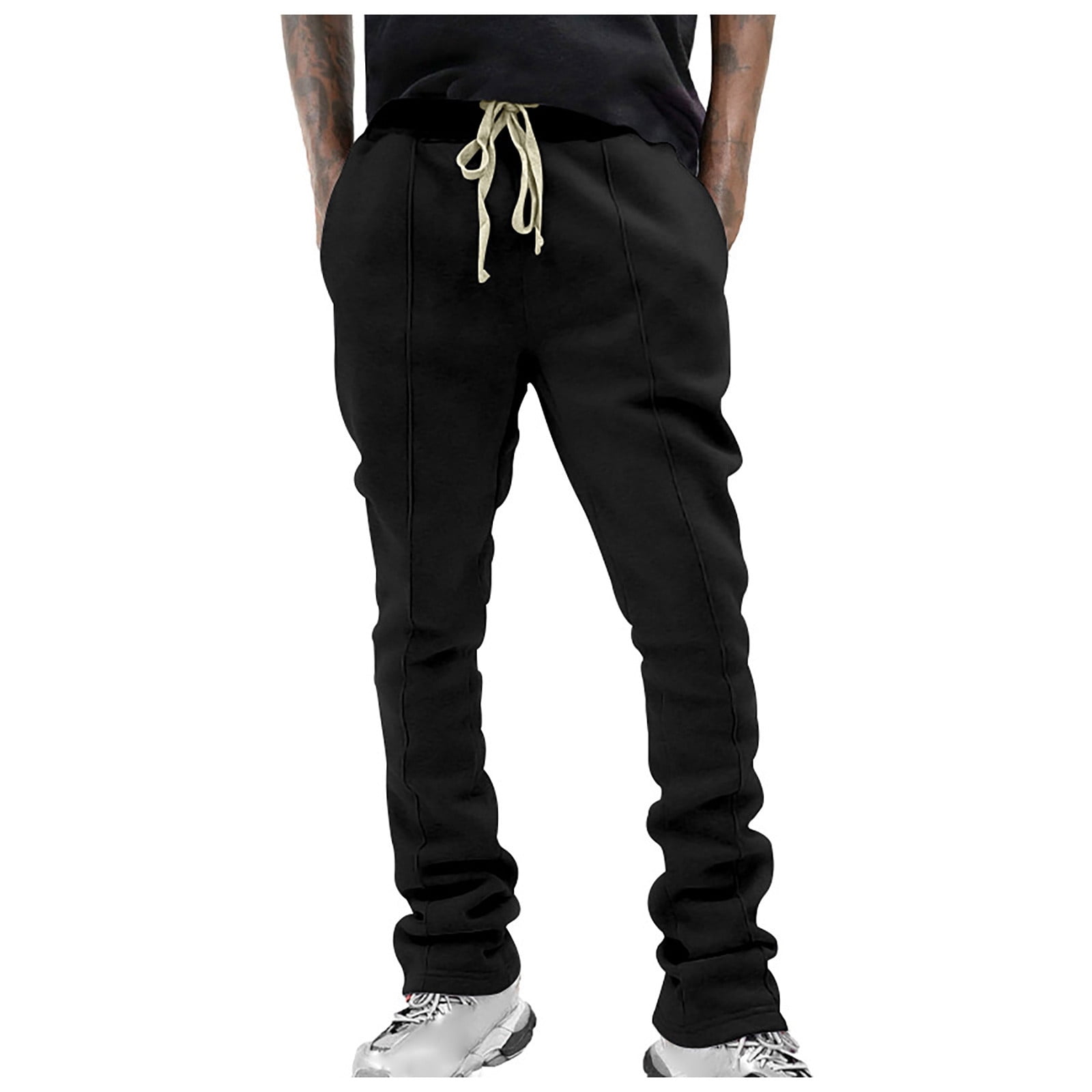 Afdoent Men's Classic Trousers Male Sweat Pants Soft Comfy Loose Wide ...