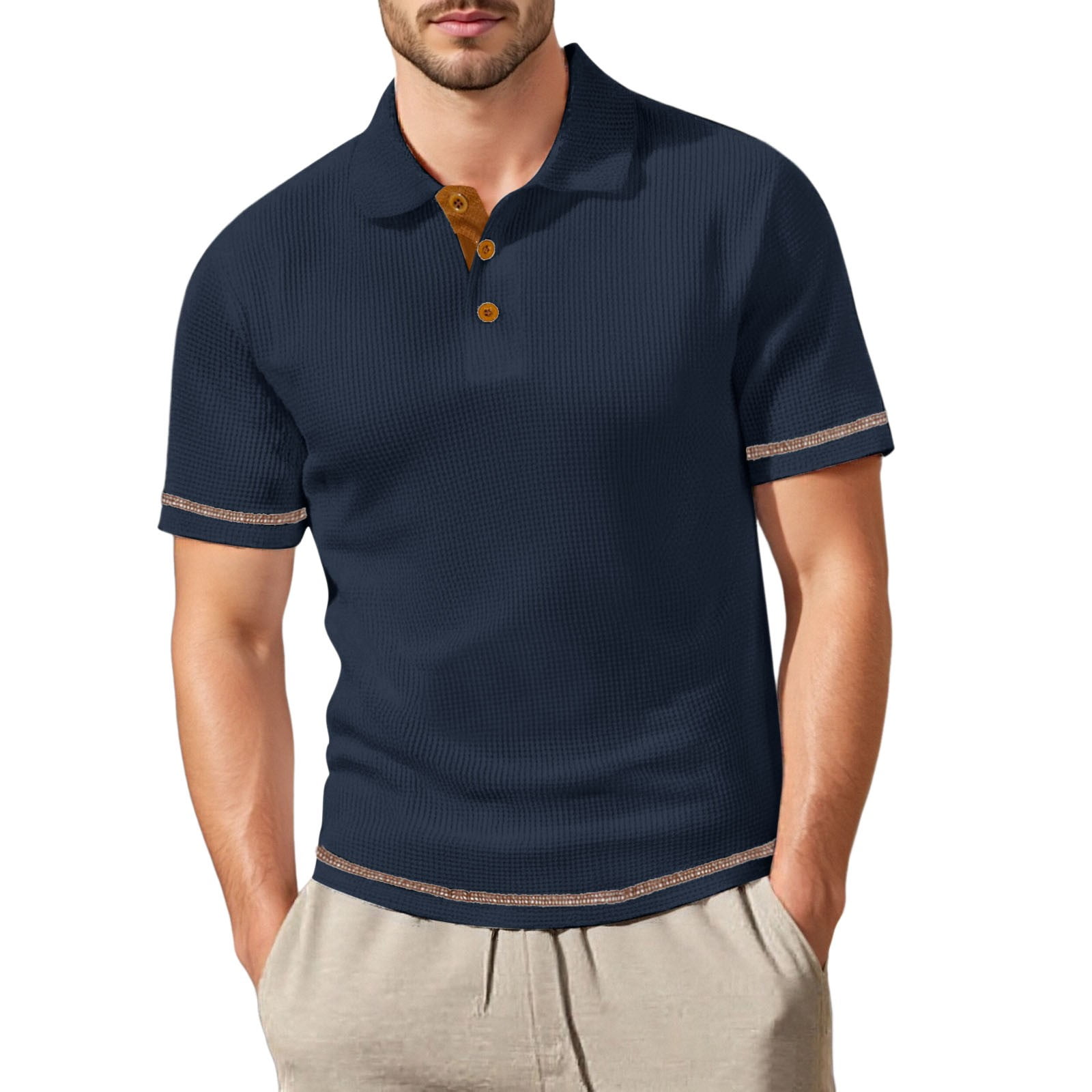 Afdoent Men's Golf Shirt Male Summer Mesh Ice Silk Solid Color Shirt ...