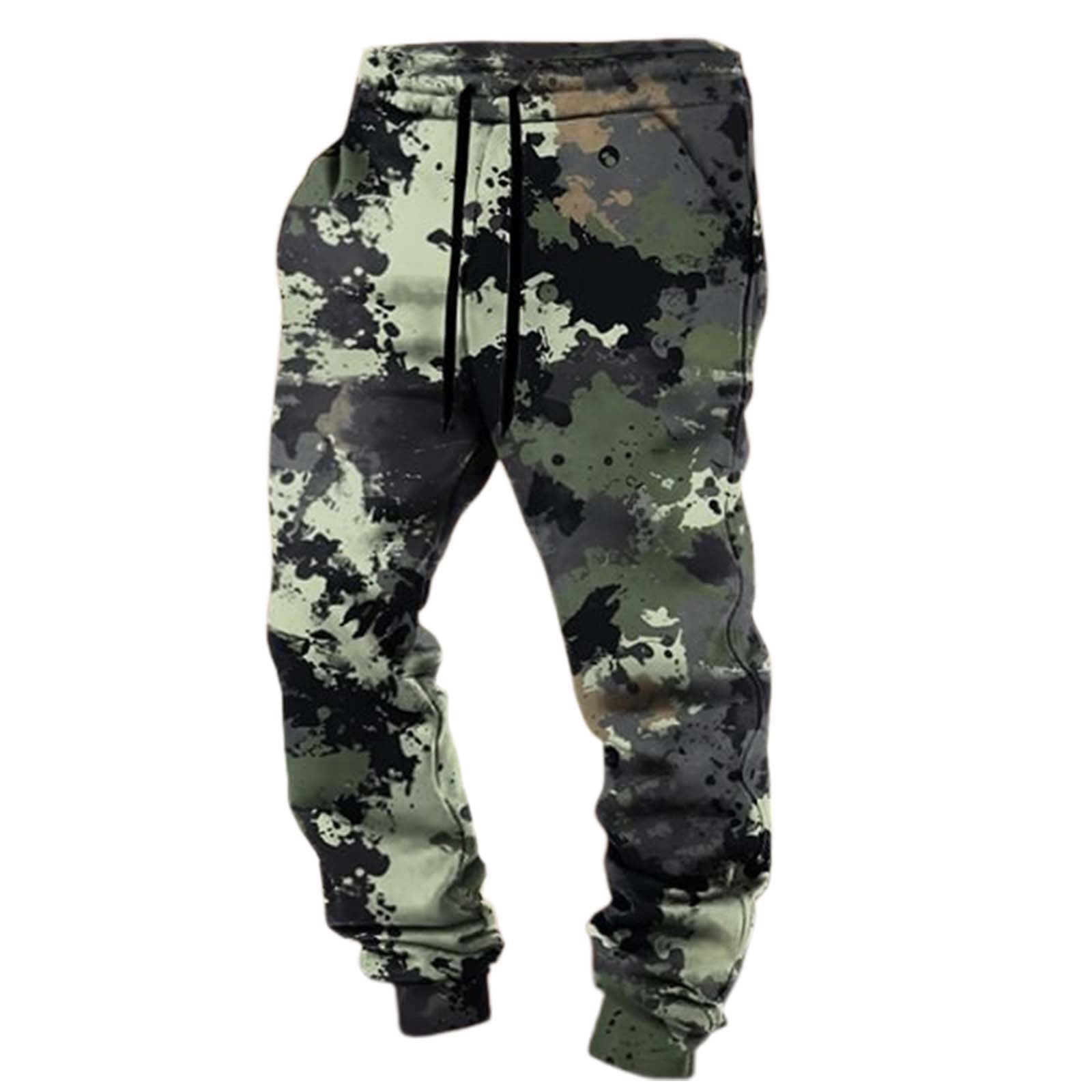 Afdoent Men's Pants Autumn Winter Men's Print Loose And Drawstring ...