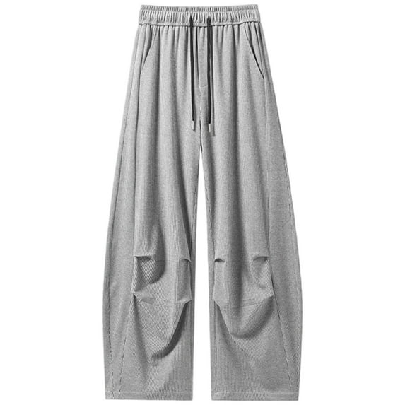 Afdoent Men's Pants Casual Pleated Trousers Style Loose Fit Straight ...