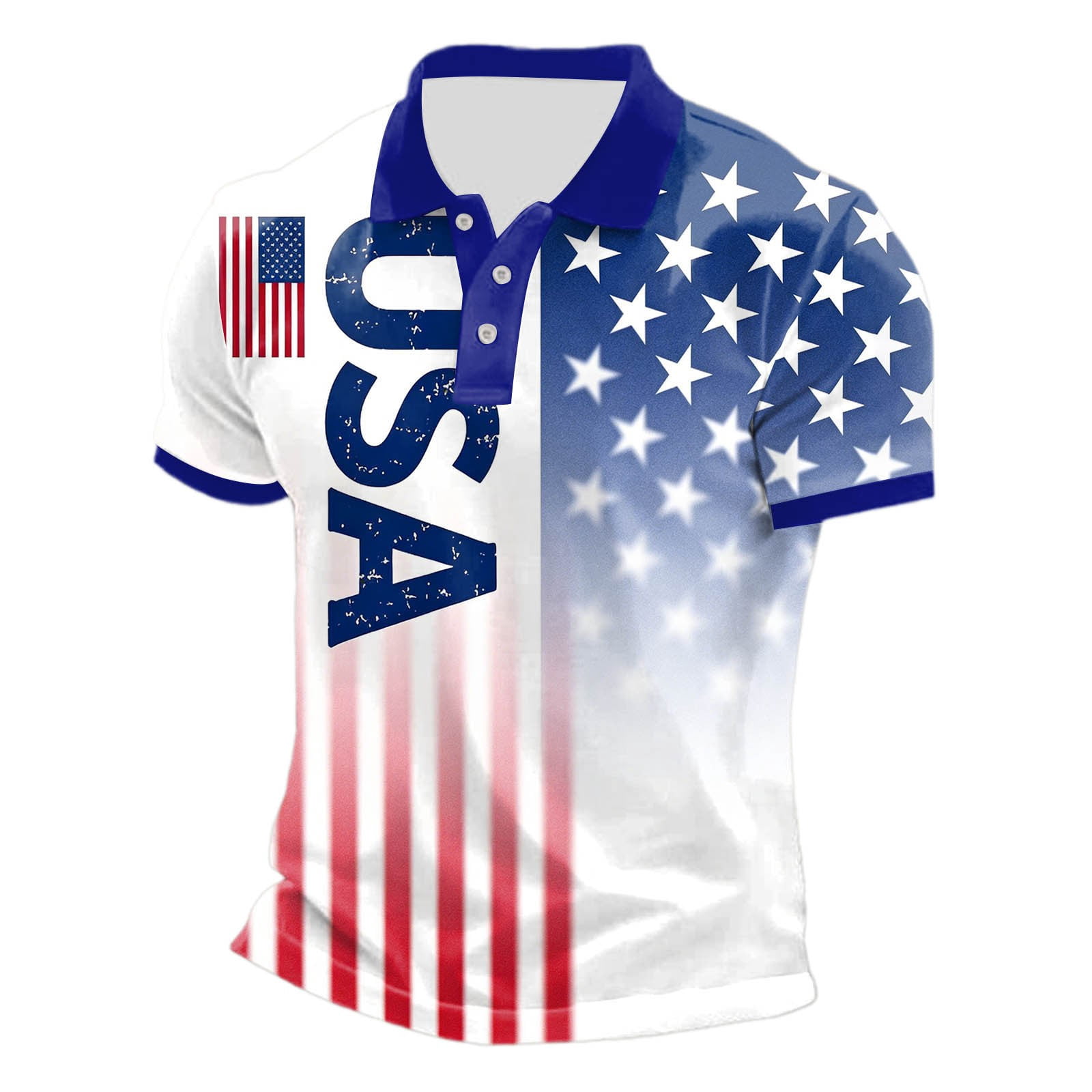 Afdoent Men's Polo Shirts U.S.A. Patriotic Shirt Short Sleeve Casual ...