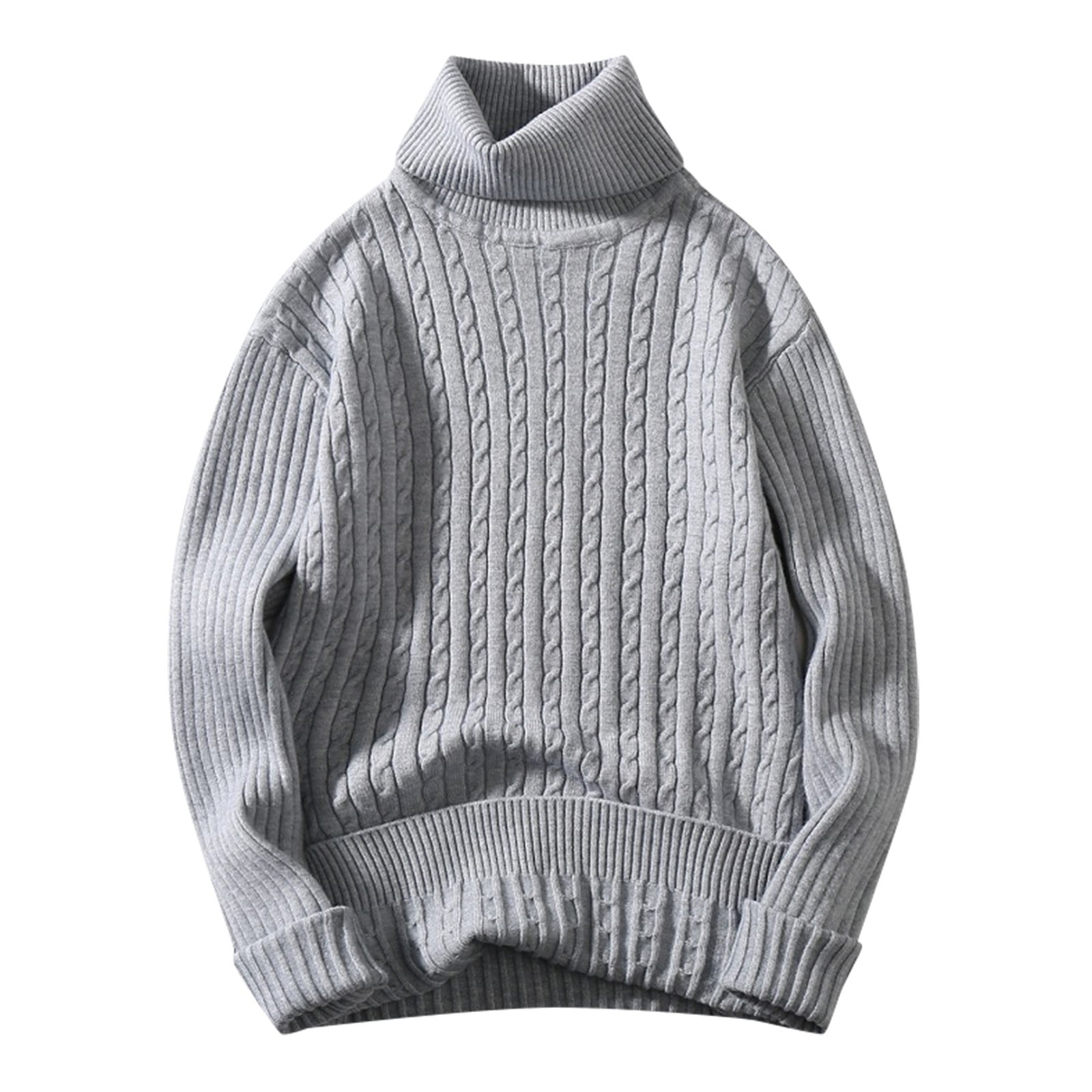 Afdoent Men's Pullover Sweater Mens Autumn Winter Solid Color ...