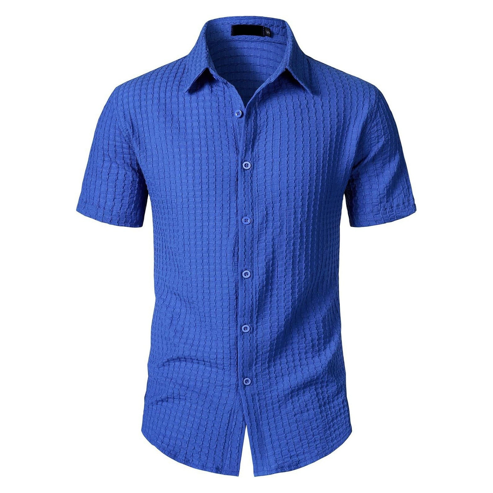 Afdoent Men's Shirts Male Casual Short Sleeve Striped Shirt With Open ...
