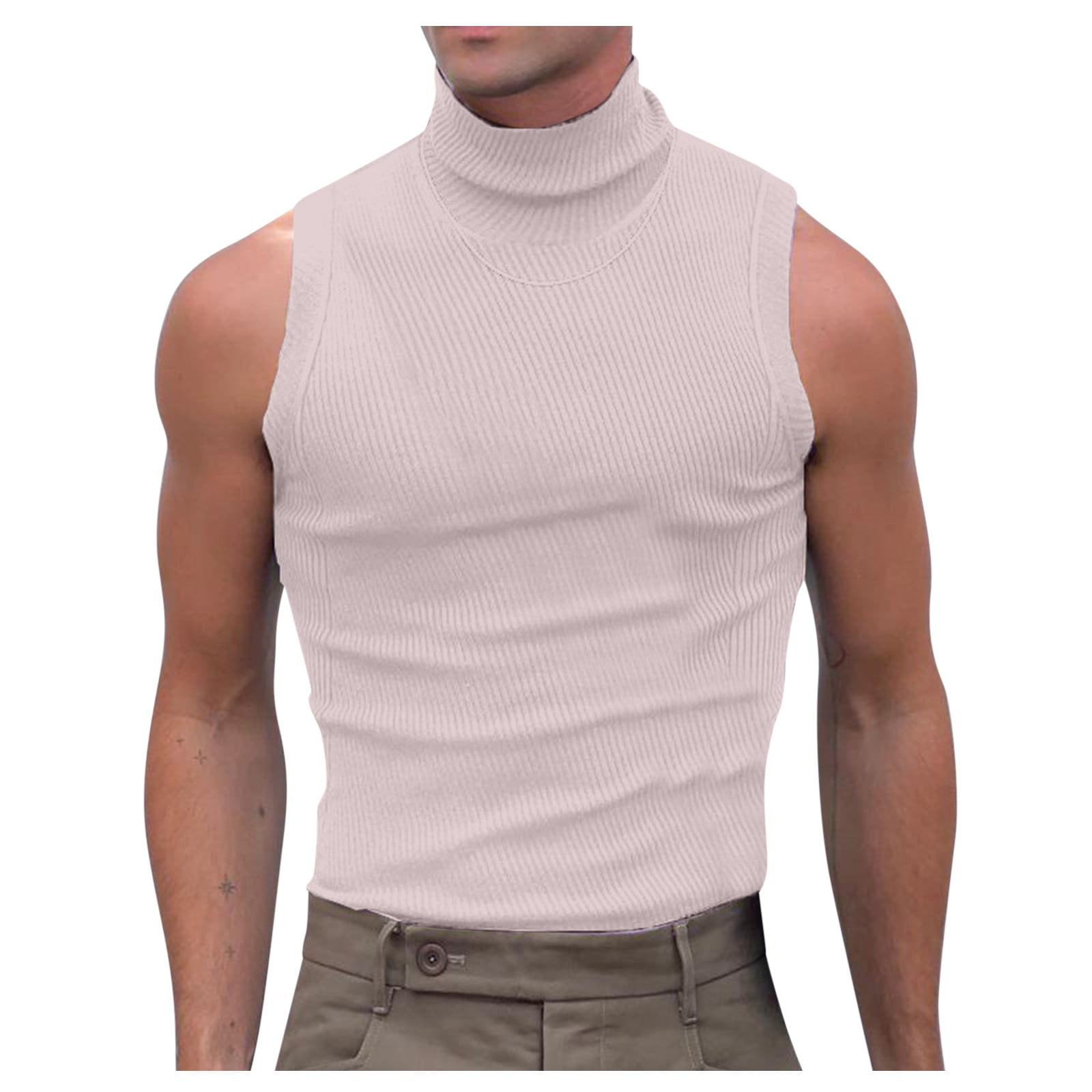 Afdoent Men's Tank Top Male Camisole Sleeveless Vest Solid Color Sexy ...