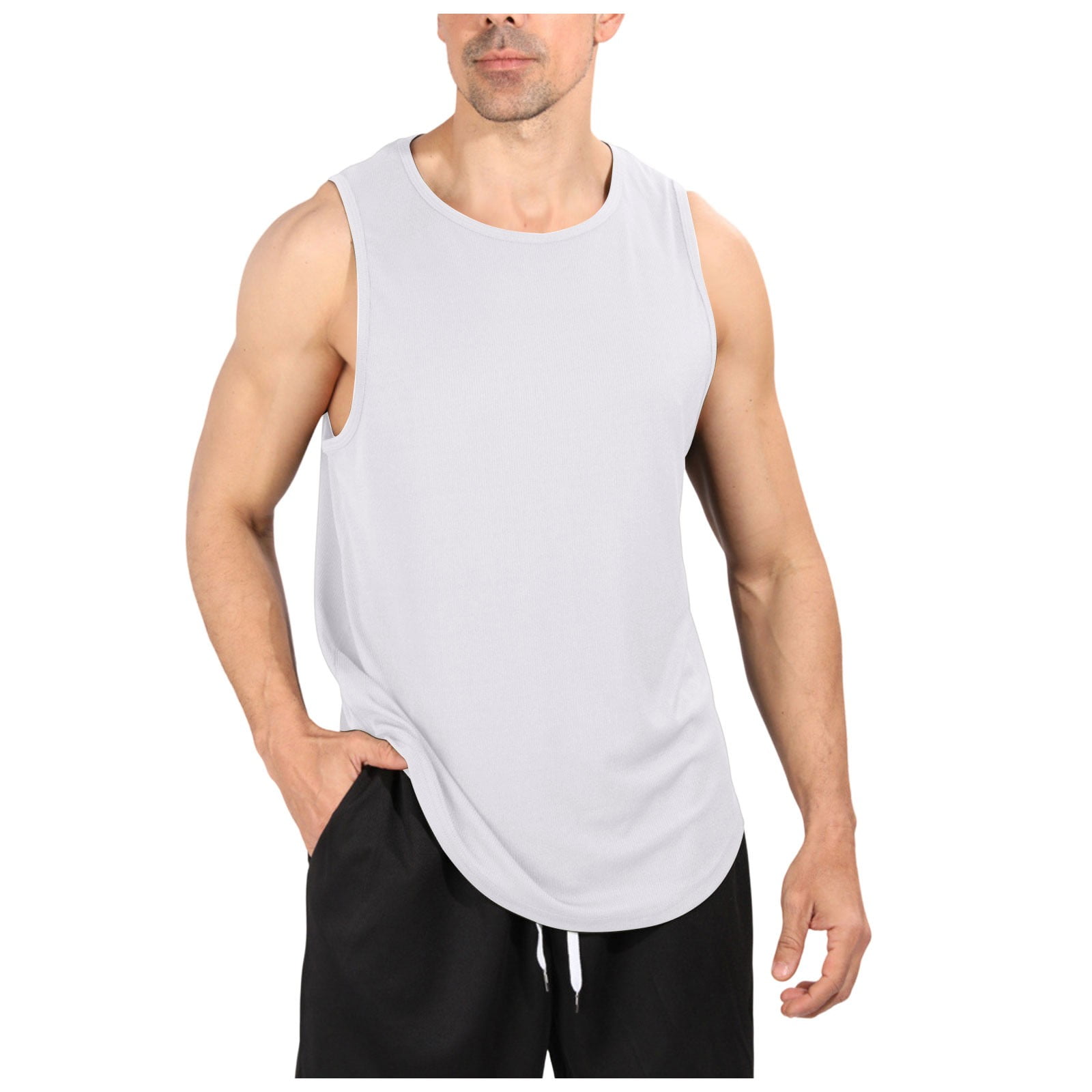Afdoent Men's Tank Top Male Summer Breathable Thin Strap Solid Color ...