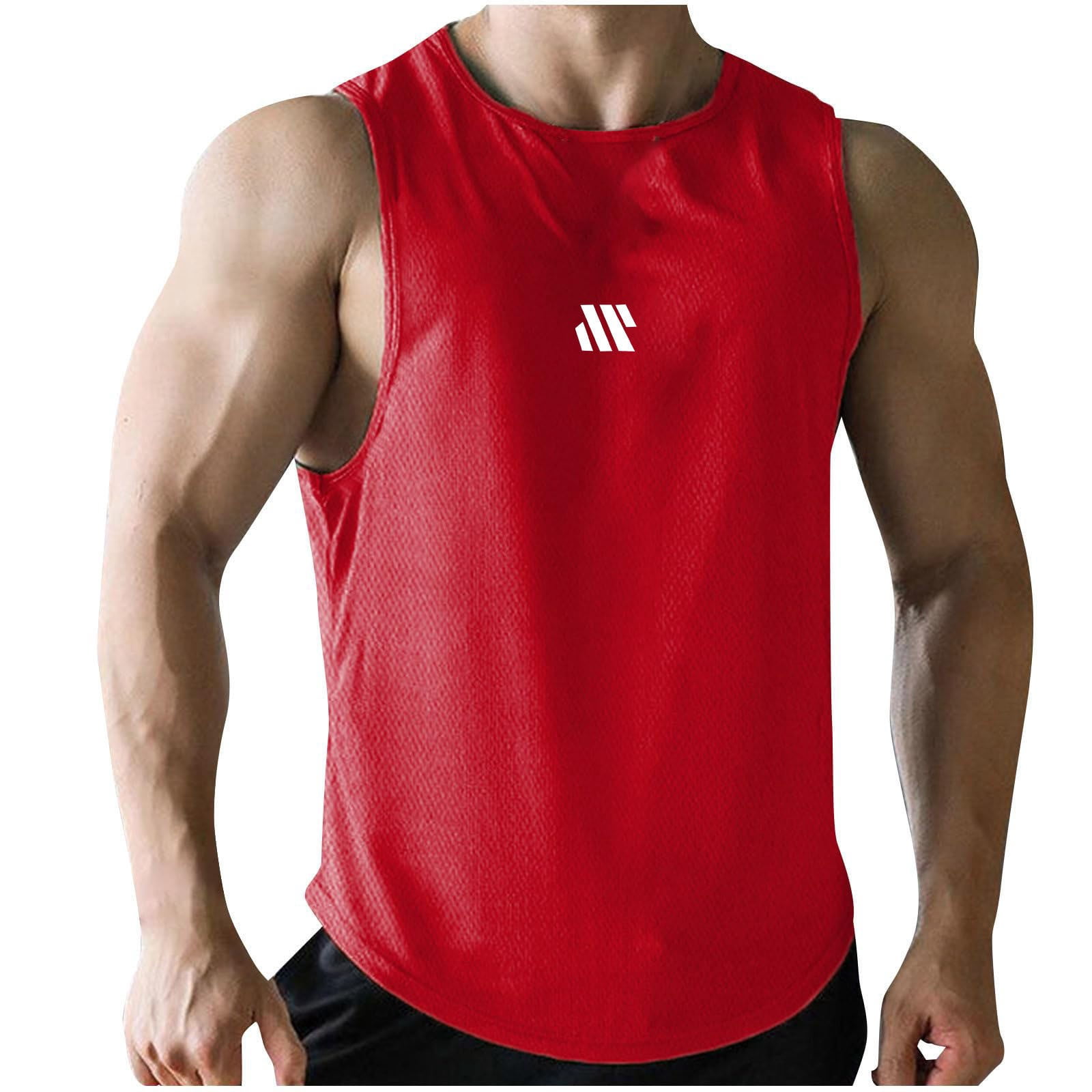 Afdoent Mens Casual Tank Tops Mens Summer Sports Fitness Basketball ...