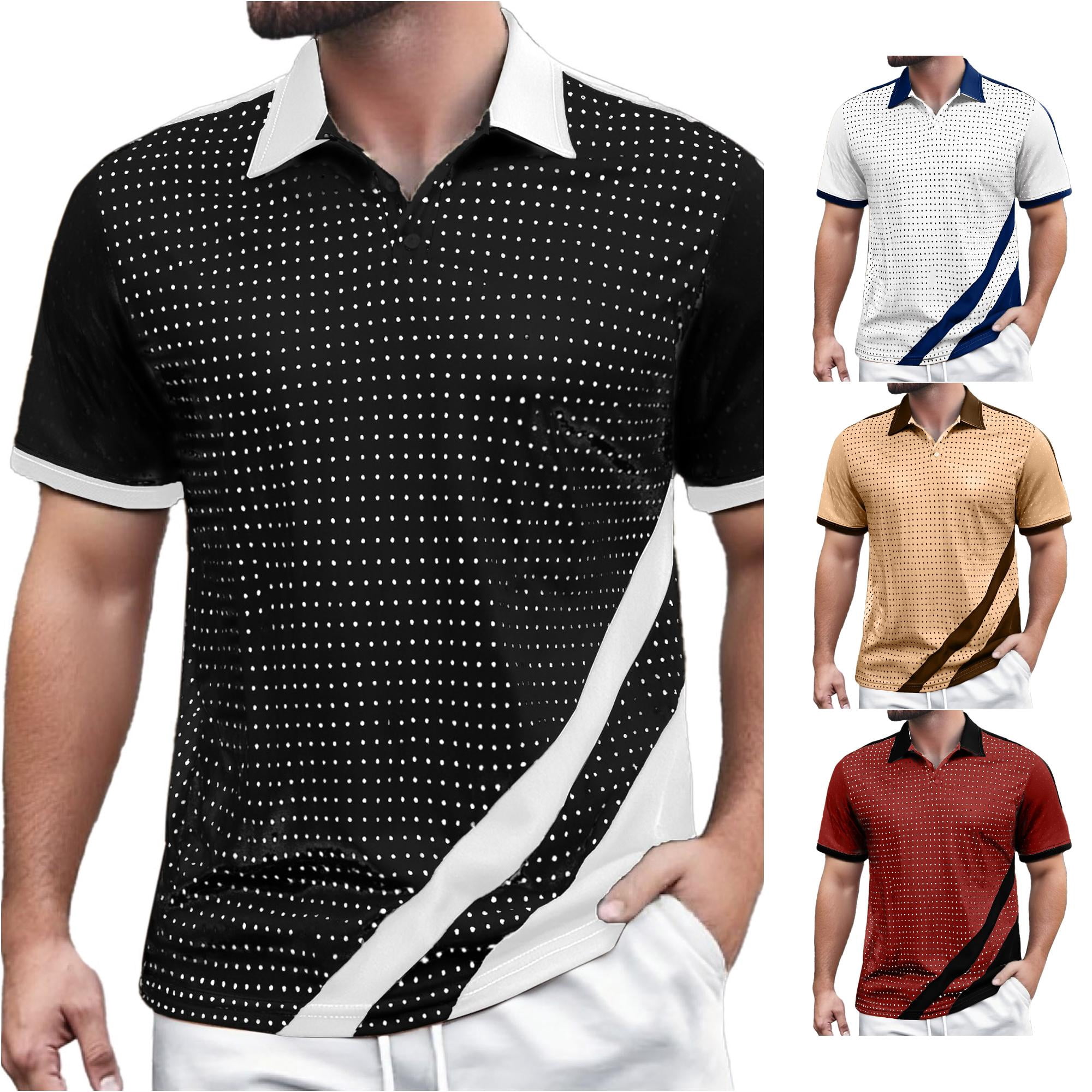 Afdoent Mens Polo Shirts Color Block Design Men Casual Loose And ...