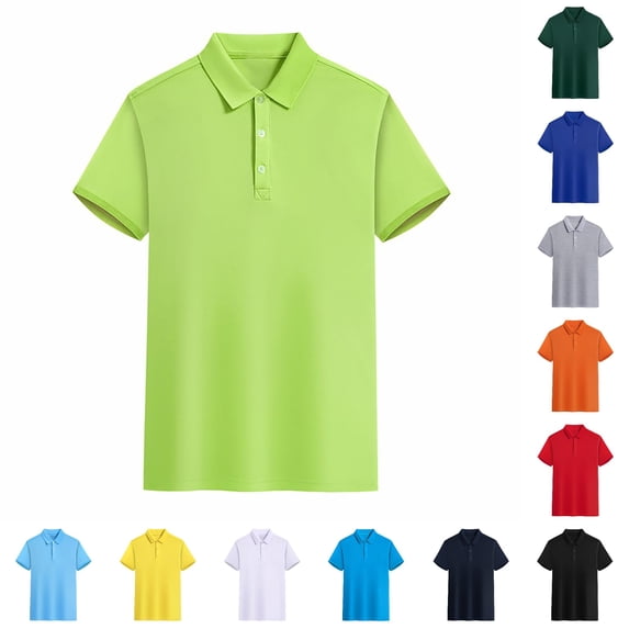 Afdoent Mens Polo Shirts Lapel Short Sleeve Shirt Summer Casual Shirt ...