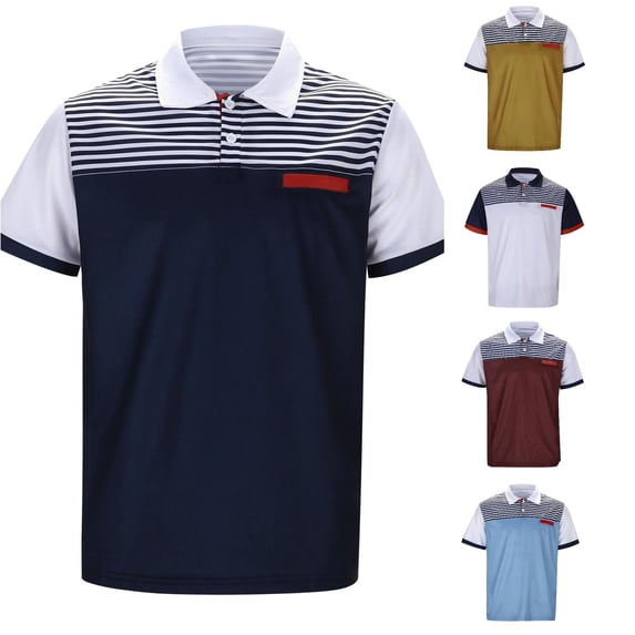 Afdoent Mens Polo Shirts Men Lapel Short Sleeve Regular Fit Wicking ...