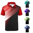 Afdoent Mens Polo Shirts Men's Gradient Print Short Sleeve Shirt For ...