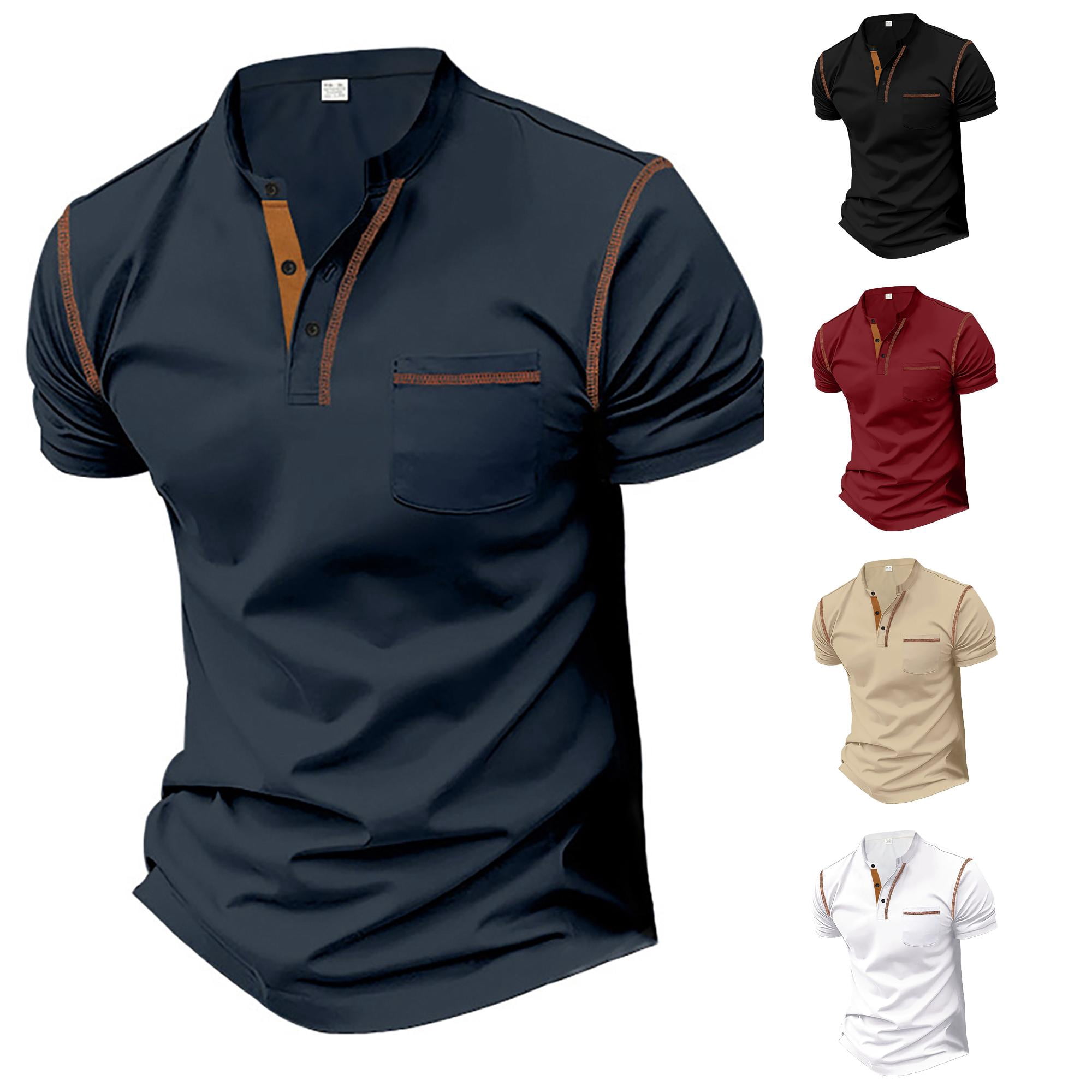 Afdoent Mens Polo Shirts Men's Short Sleeve Shirt Summer Casual Solid ...