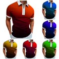 Afdoent Mens Polo Shirts Men's Tops Casual Gradient Print Print Color ...