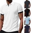 Afdoent Mens Polo Shirts Mesh Ice Silk Short Sleeve Shirt Color Block ...