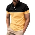 Afdoent Mens Polo Shirts Short Sleeve Shirt Fashion Color Block Design ...