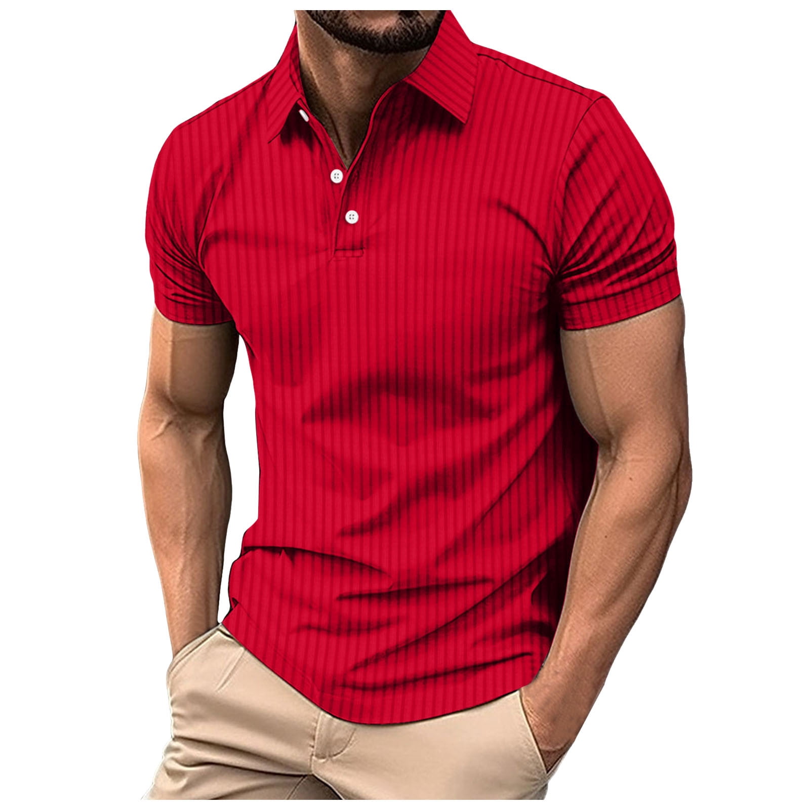 Afdoent Mens Shirts Male Short Sleeve Shirt Summer Casual Solid Color ...