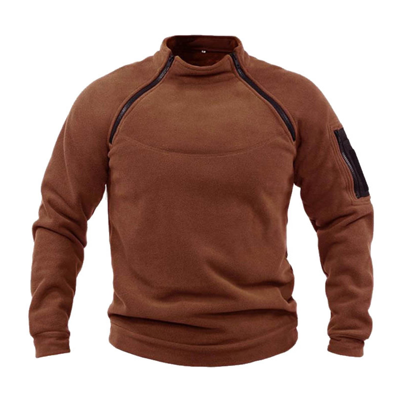 Afdoent Mens Sweatshirt Men's Fashion Solid Color Outdoor Leisure Loose ...
