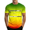 Afdoent Mens T Shirts Summer Gradient T Shirt Style Short Sleeve Tee ...