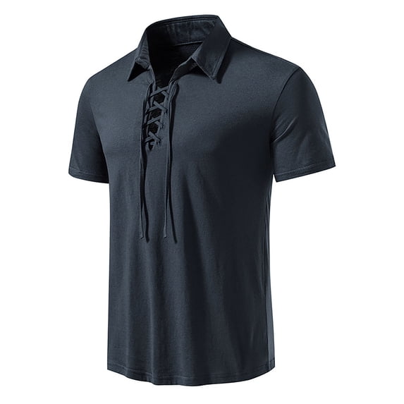 Afdoent Mens T Shirts Summer Leisure Travel Cotton Retro Lapel ...